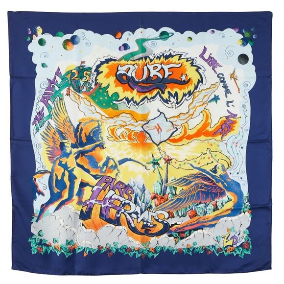 Hermes | Accessories | Hermes Authentic Blue Silk Scarf | Poshmark